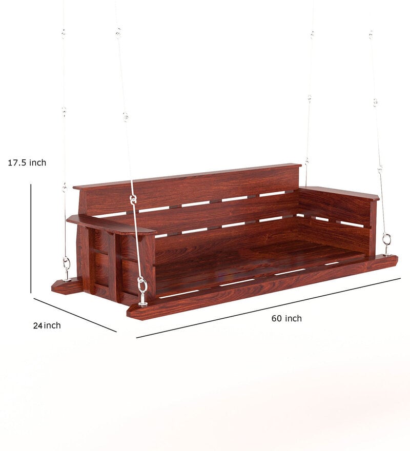 Buy Traditional Solid Wood Swings in Rosewood Finish by AD Planet ...