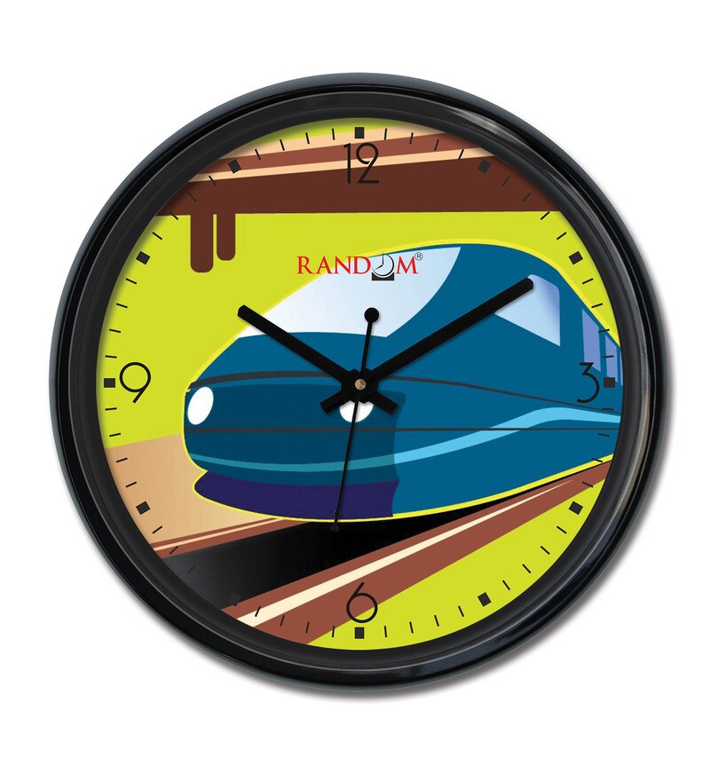 Buy Train Wall Clock in Blue colour by Random Online - Kids Wall Clocks ...