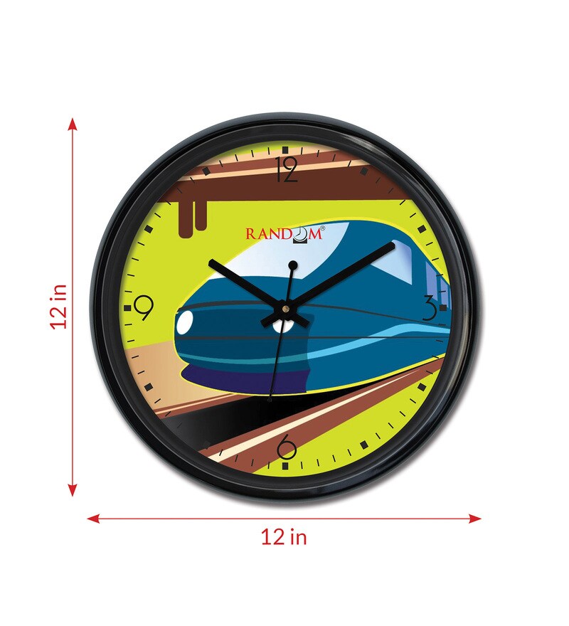 Buy Train Wall Clock in Blue colour by Random Online - Kids Wall Clocks ...