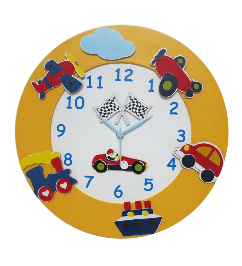 Buy Multicolor Plastic Transport Wall Kids Wall Clock Online - Kids ...