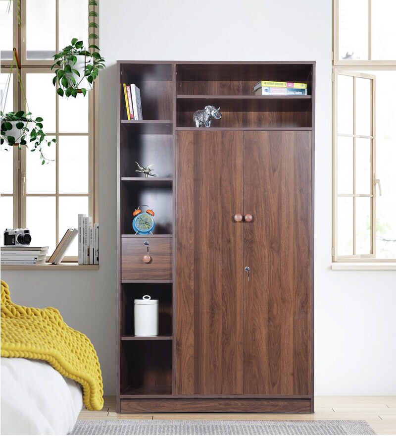 Buy Tree 2 Door Wardrobe in Walnut Finish Online - 2 Door Wardrobes ...