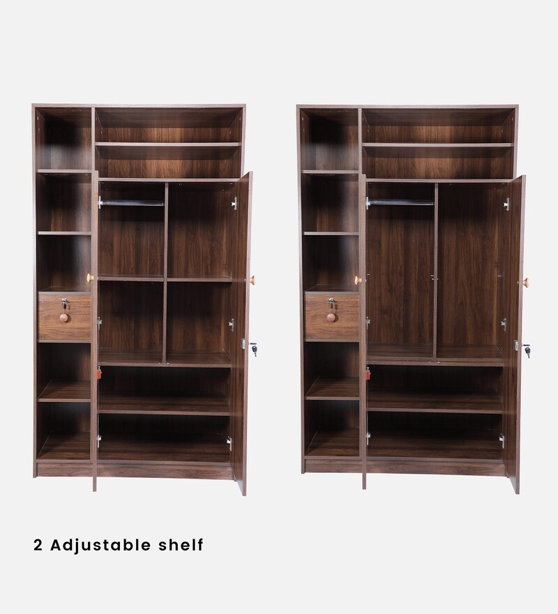 Buy Tree 2 Door Wardrobe in Walnut Finish Online - 2 Door Wardrobes ...