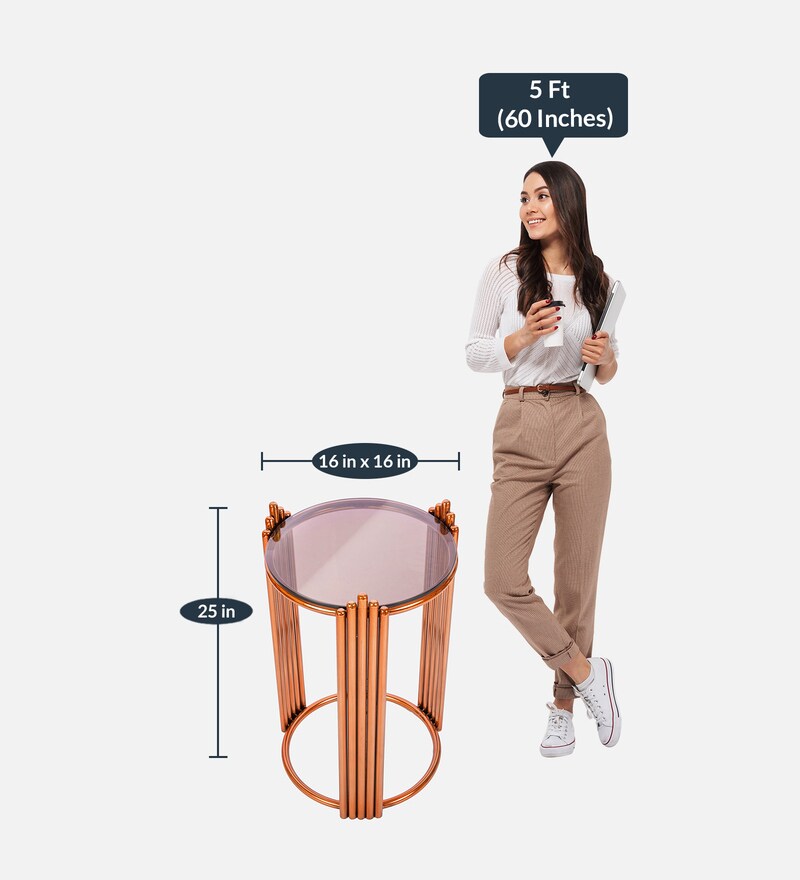 Buy Trinity End Table in Gold Finish By Hn Hues Online - Contemporary End Tables - Tables ...