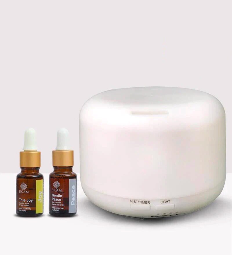 Buy True Joy & Gentle Peace (Set of 3) Wooden Diffuser with 2 Aroma Oil Bottles by Ekam Online ...