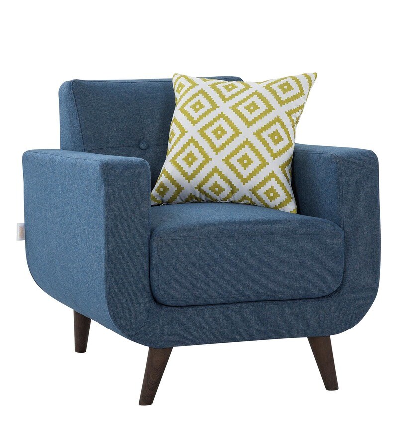 Buy Truro Fabric 1 Seater Sofa in Blue Colour by Urban Living Online ...