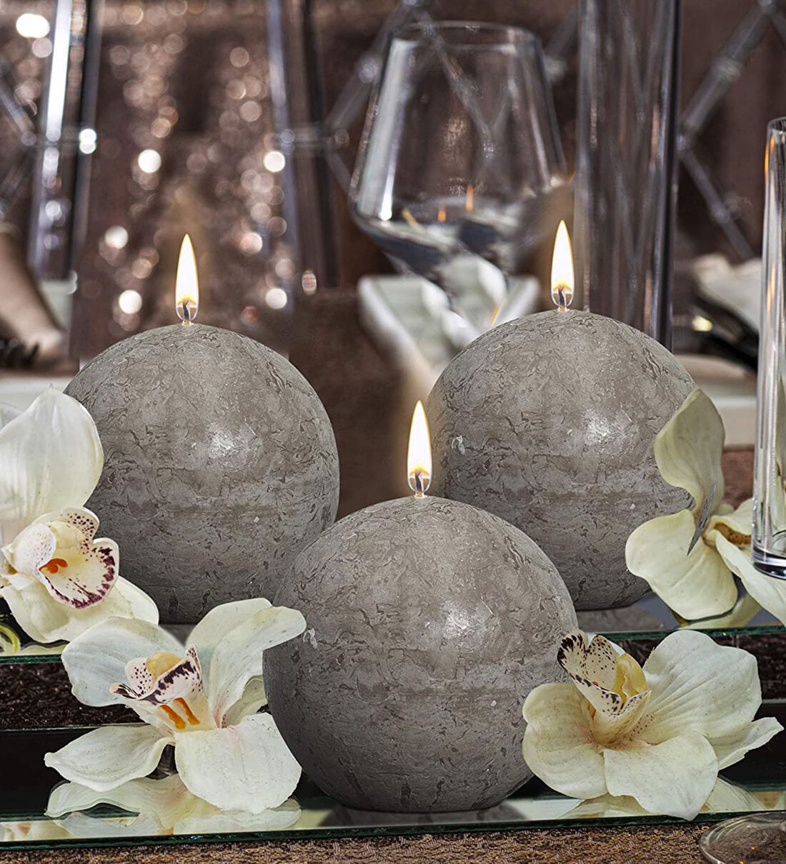Buy Tuberose Set Of 3 Grey Wax Decorative Candles at 65% OFF by ...