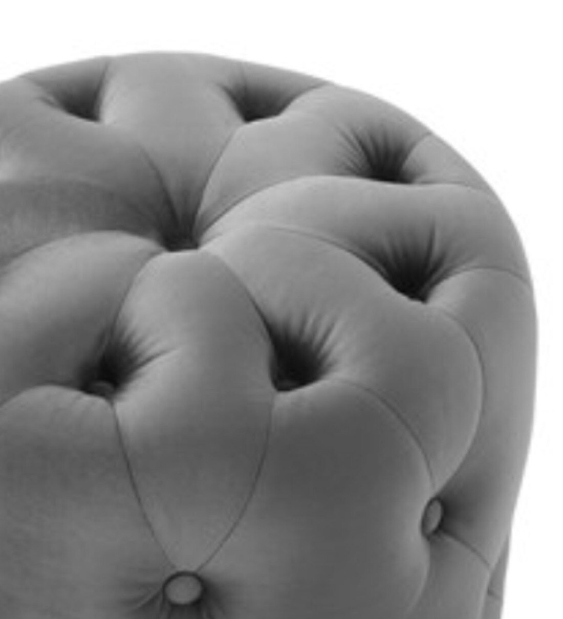 Buy Tuffted Button Round Pouffe in Midnight Grey Colour by ...
