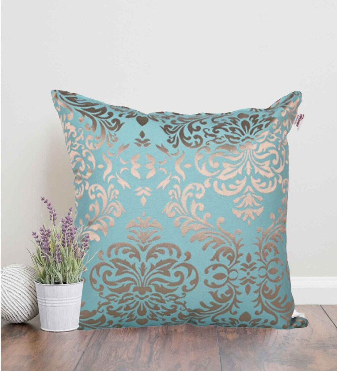 Buy Turquoise Traditional Cotton 20 x 20 Inches Cushion Cover at 19% ...