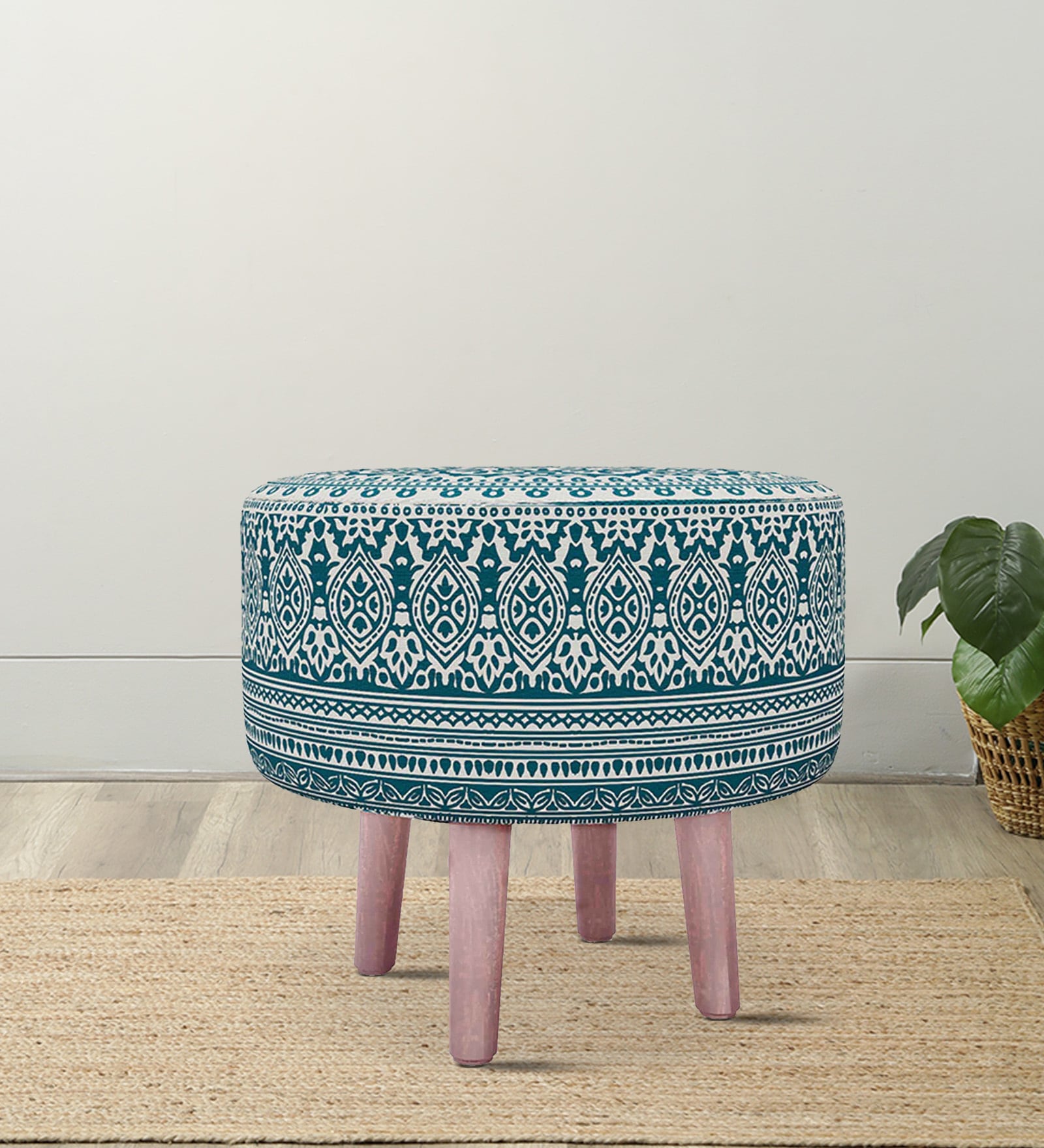 Buy Tulumn Fabric Ottoman In Teal Colour at 34% OFF by Wakefit | Pepperfry