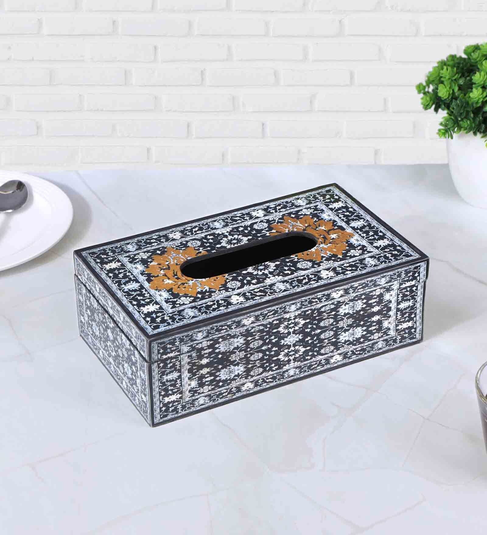 Buy Turkish Blue Wood Tissue Holder at 40% OFF by The Home Co. | Pepperfry