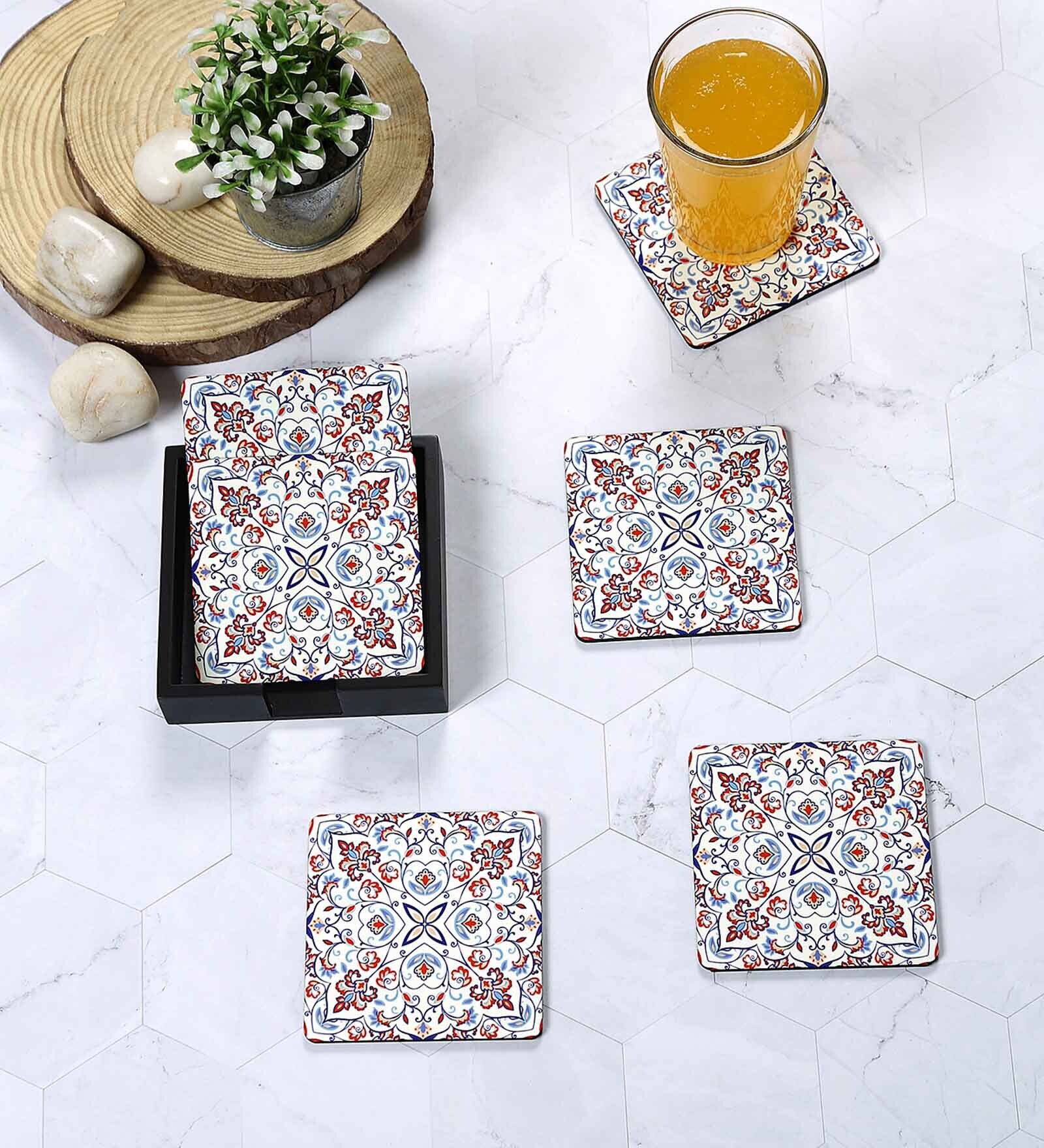 Buy Turkish Mandala Cream MDF (Set of 6 ) Table Coasters at 23% OFF by ...