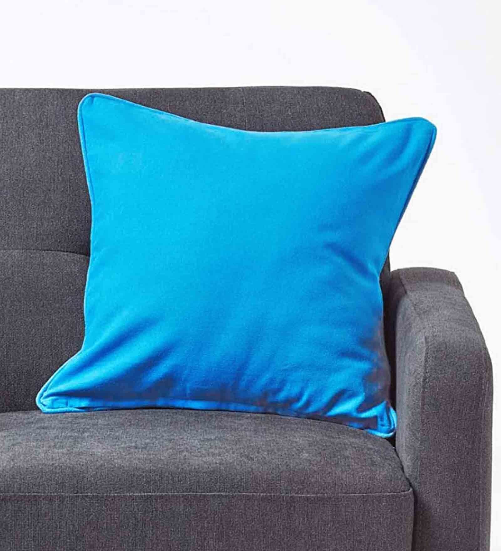 Buy Turquiosh Blue Cotton Solid 16x16 Inches Cushion Cover at 23% OFF ...