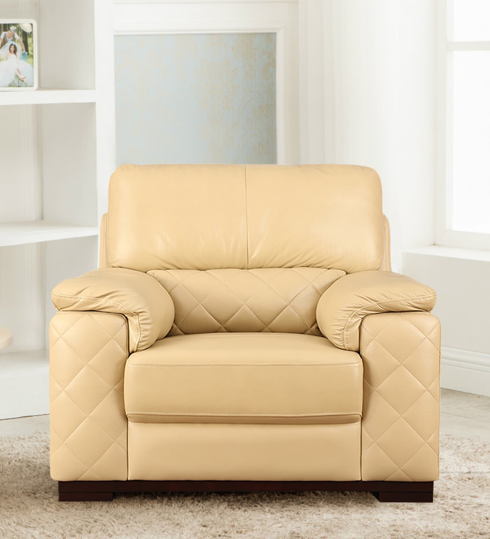 Buy Tuscany 1 Seater Sofa in ButterScotch colour by HomeTown Online ...