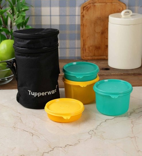 Buy Tupperware Executive Plastic 4-piece Lunch Box with Insulated Bag ...