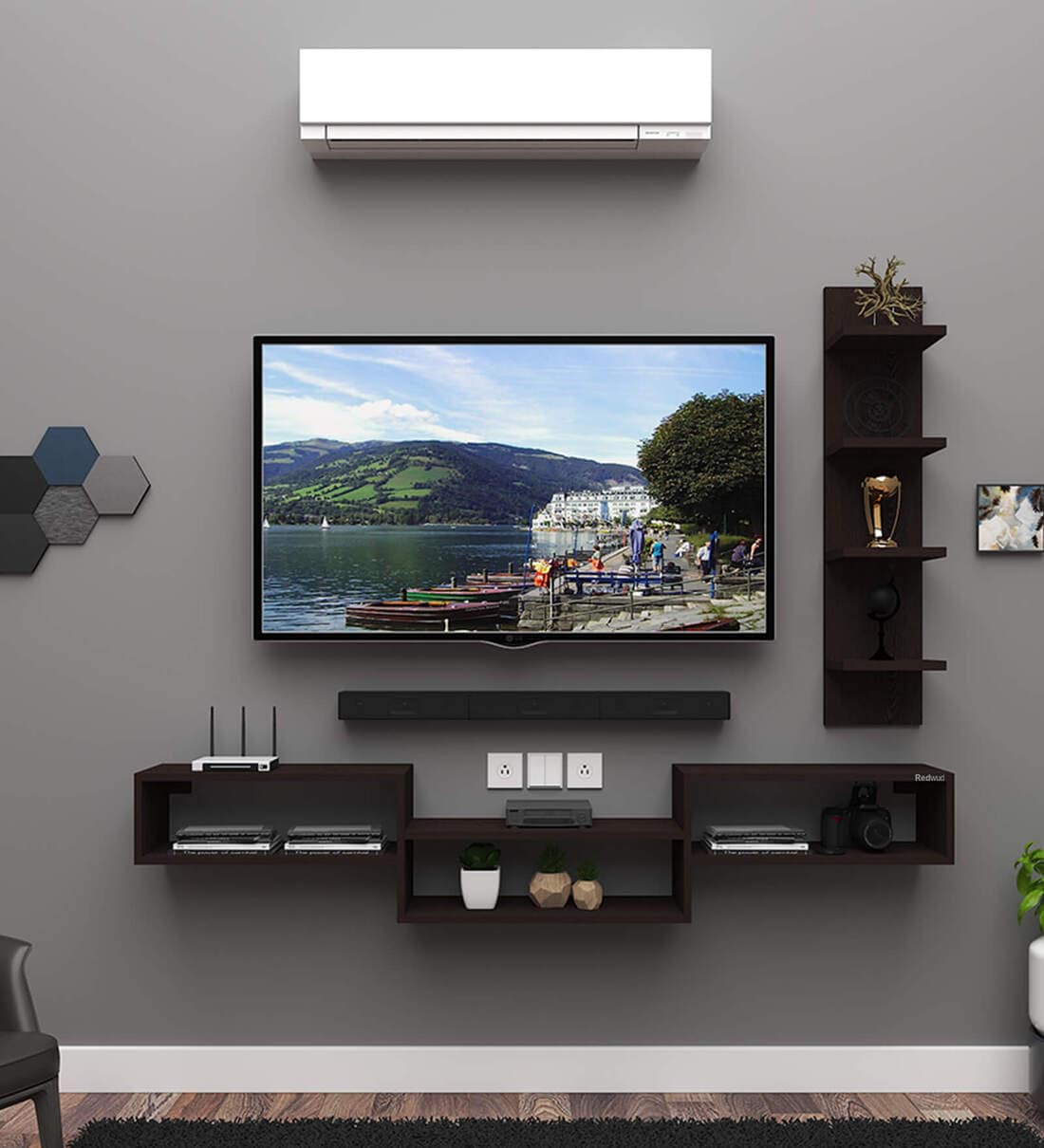 Buy Kingsley TV Unit in Wenge Finish at 31% OFF by Redwud | Pepperfry