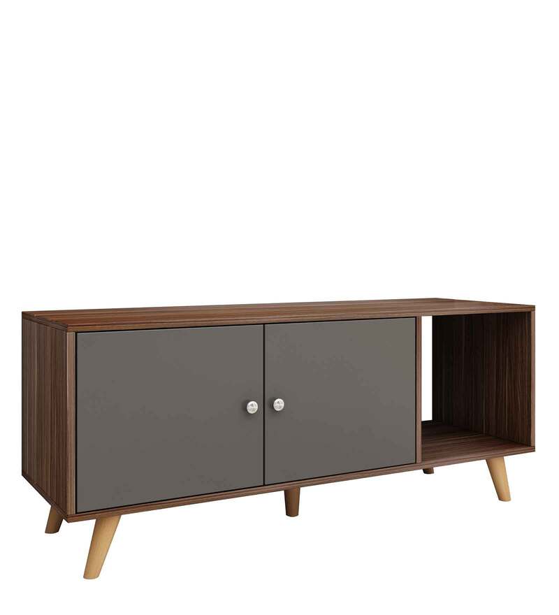 Buy Stylo TV Console for TVs in Cairo Walnut & Dark grey Finish Online ...