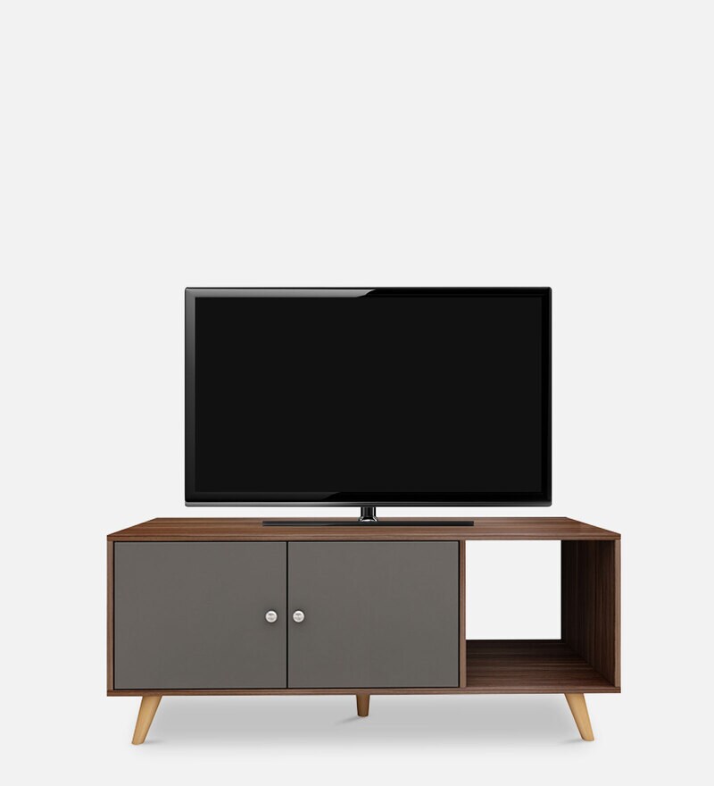 Buy Stylo TV Console for TVs in Cairo Walnut & Dark grey Finish Online ...