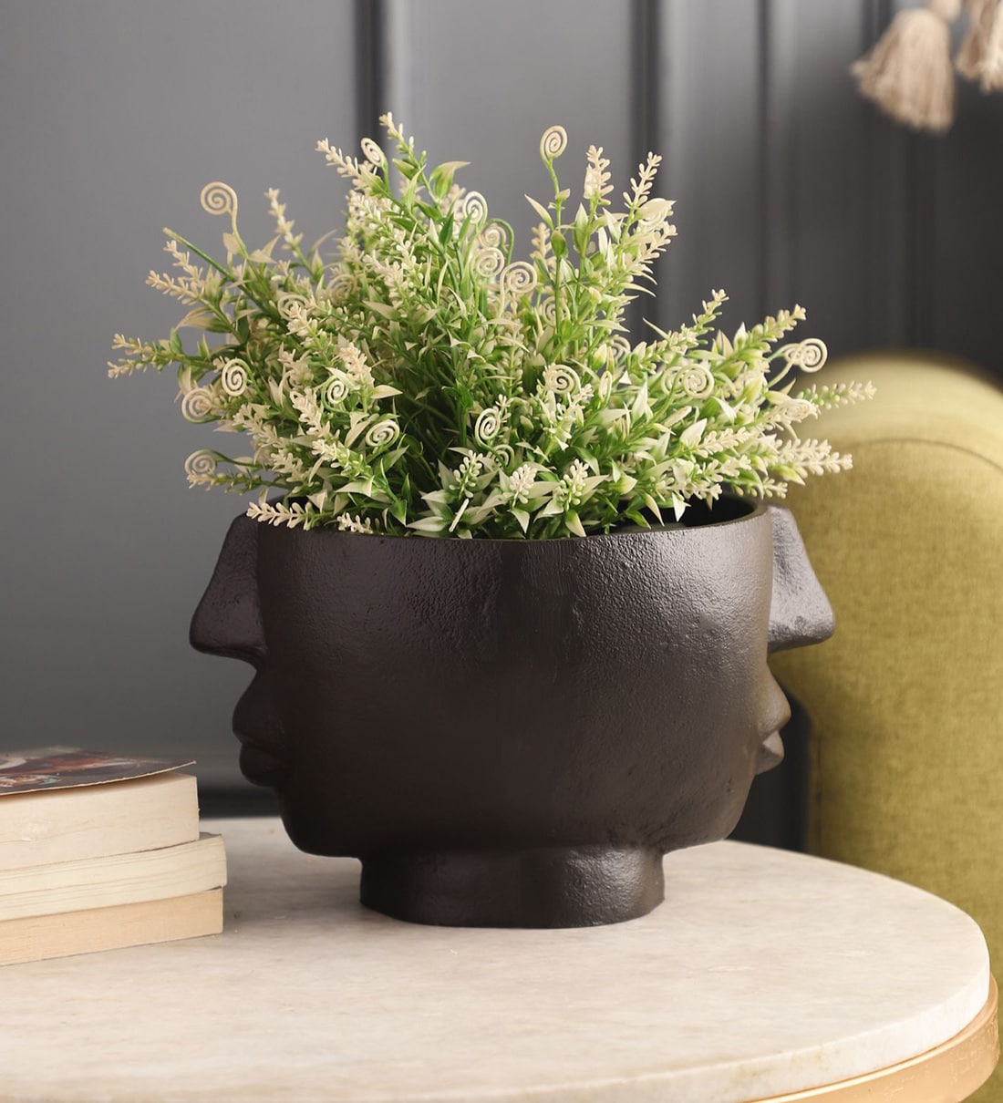 Buy Two Face Black Aluminium Table Vase by Decor de Maison | Pepperfry