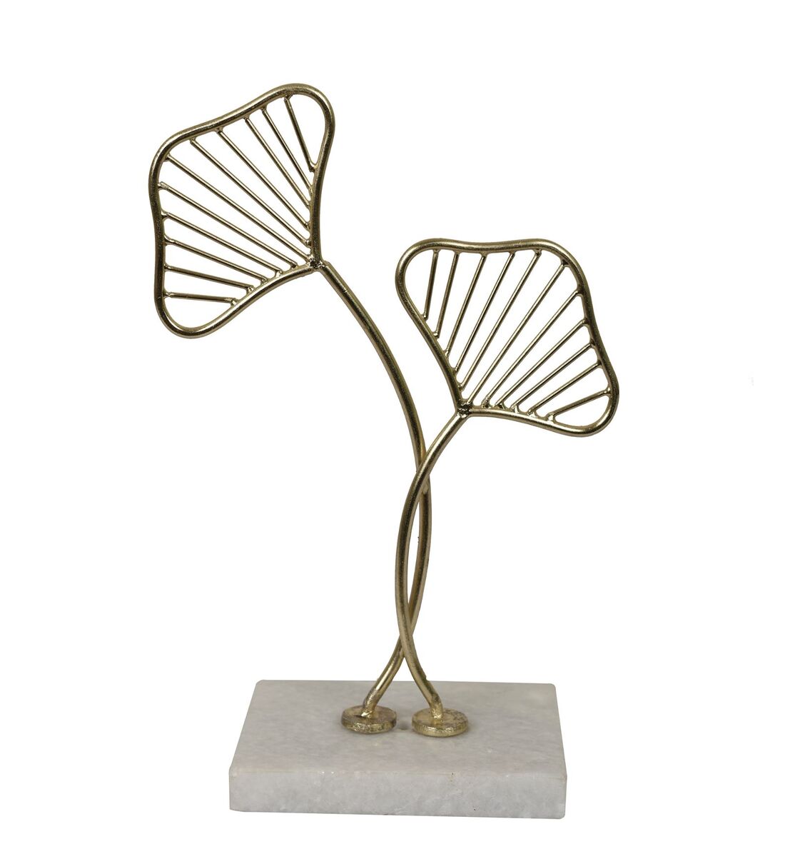 Buy Two Ginko Leave Gold Aluminium & Marble Figurine by Citilites ...