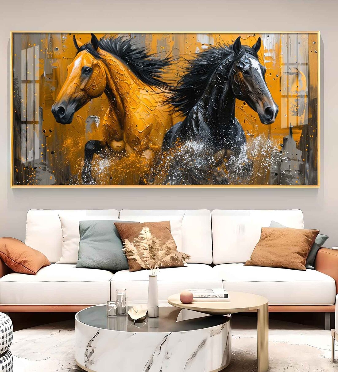 Buy Two Horses Glass Finish Horizontal Wall Art at 10% OFF by The Next ...