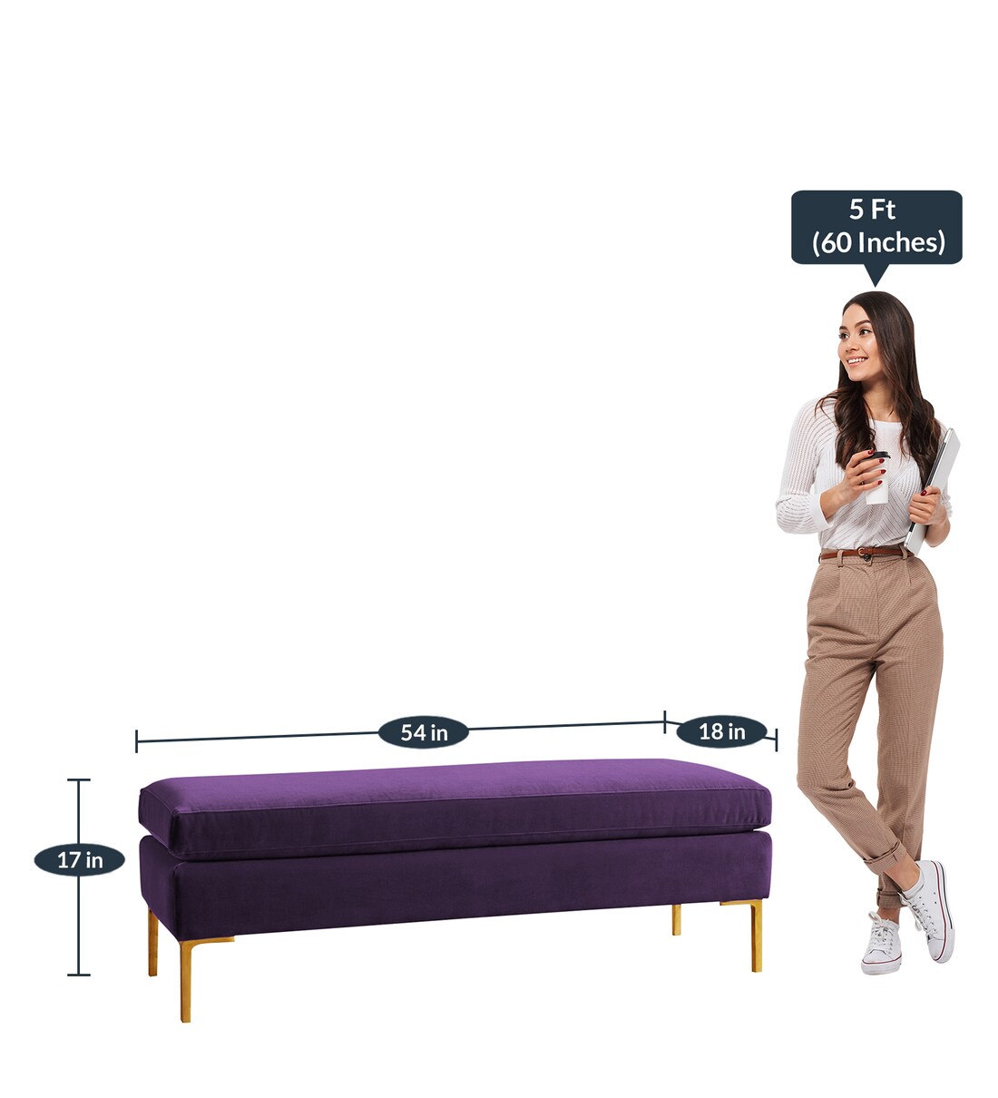 Buy Pop Bench in Purple Colour by Dreamzz Furniture Online - Benches ...