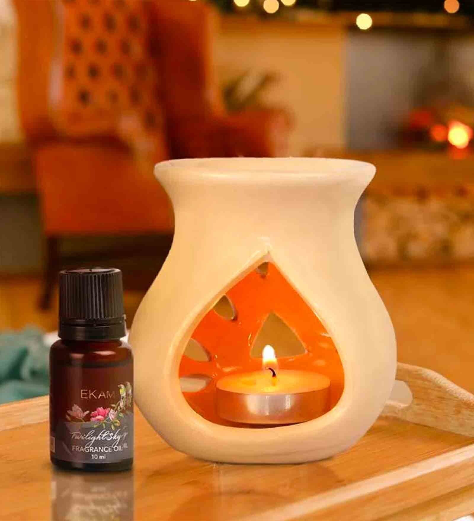 Buy Twilight Sky (Set of 5) Ceramic Oil Warmer with 4 Aroma Oil Bottles ...