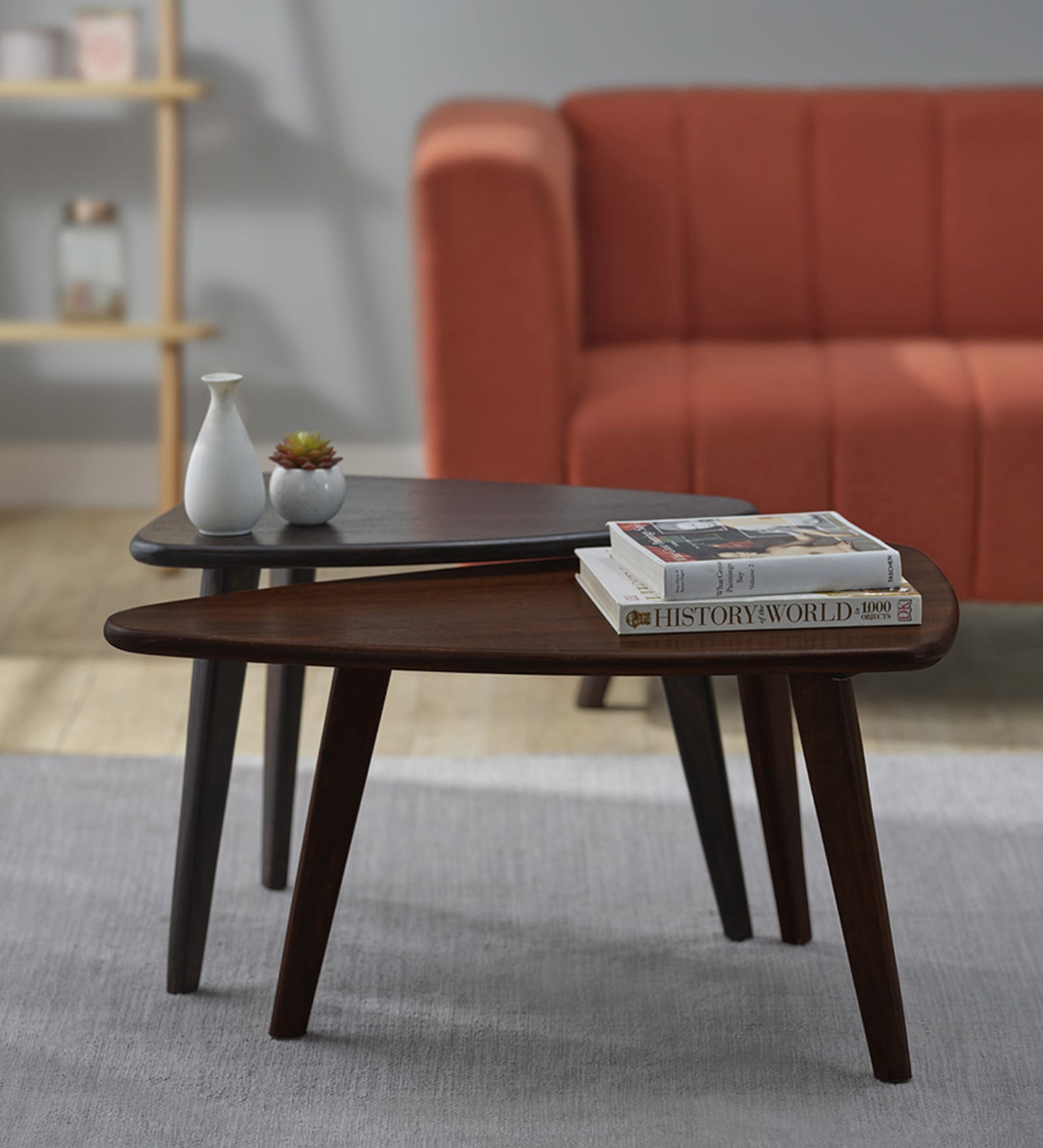 Buy Twosome Solid Wood Nest Of Tables In Provincial Teak Finish(Set Of ...