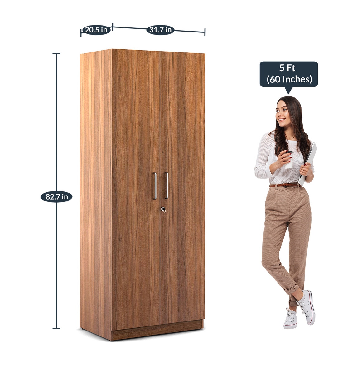 Buy Ultima 2 Door Wardrobe in Exotic Teak Finish Online - 2 Door ...