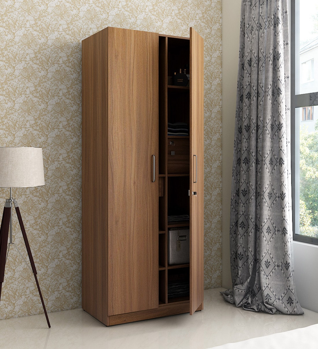 Buy Ultima 2 Door Wardrobe in Exotic Teak Finish Online - 2 Door ...