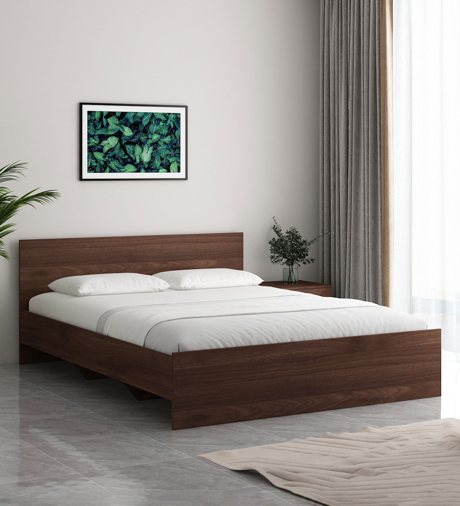 Buy Ultramax Wood King Size Bed in Columbian Walnut and Frosty White ...