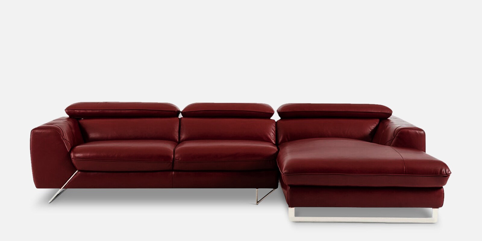 Cherry Red Leather Sectional Sofa | Baci Living Room