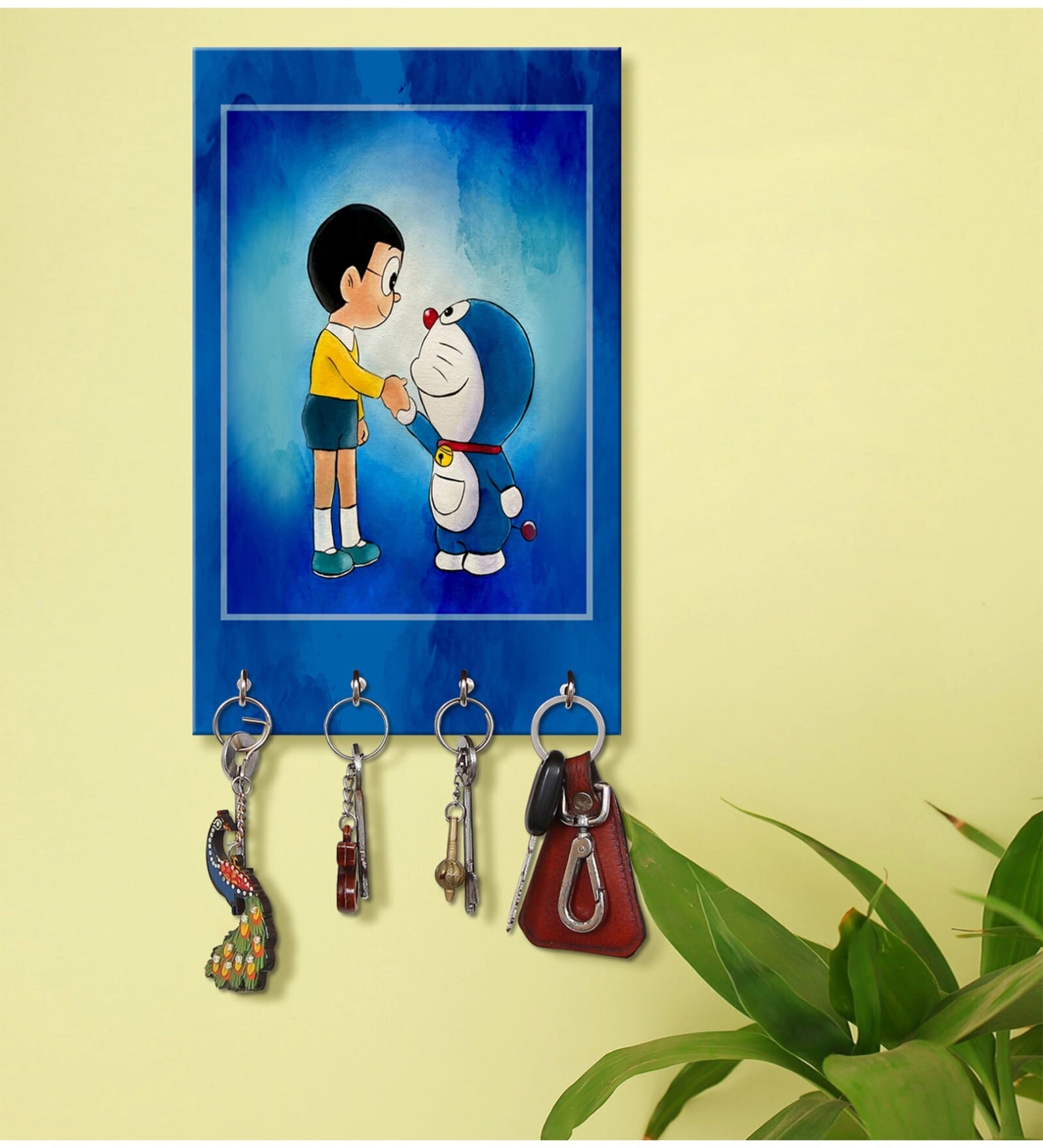Buy Nobita Doraemon Multicolour MDF 4 Hooks Key Holder at 25% OFF by ...