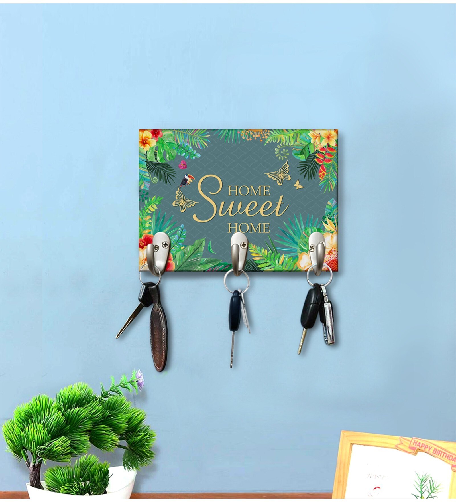 Buy Abstract Multicolour MDF 3 Hooks Key Holder at 30% OFF by 999Store ...