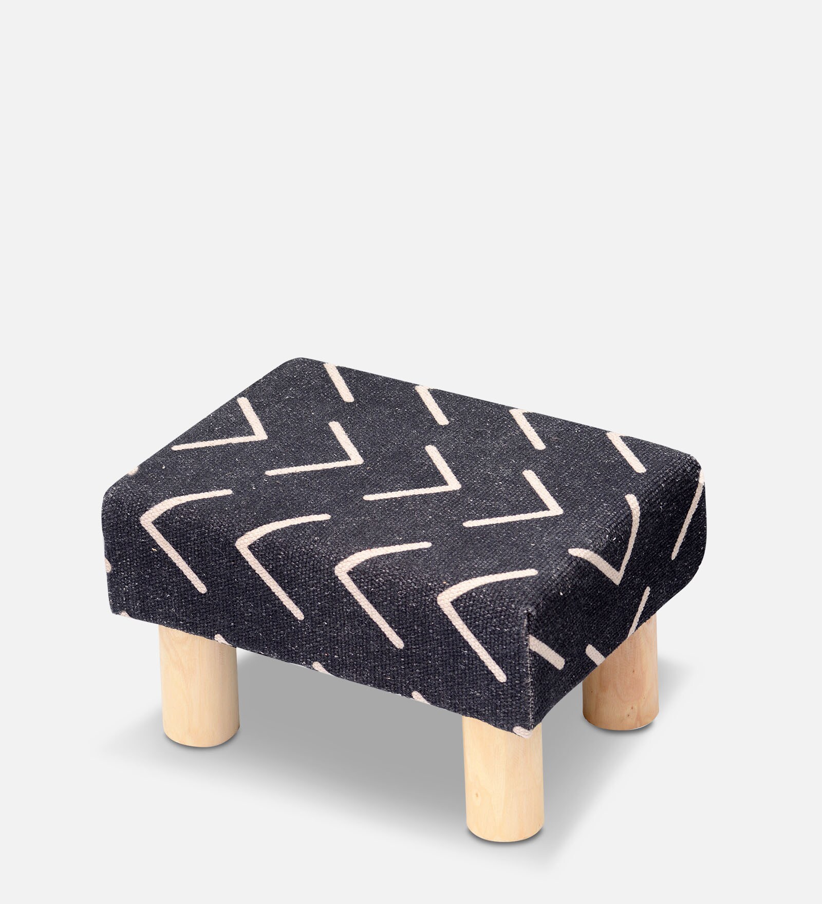 Buy Upholstered Foot Stool In Black Colour at 37% OFF by Natural ...