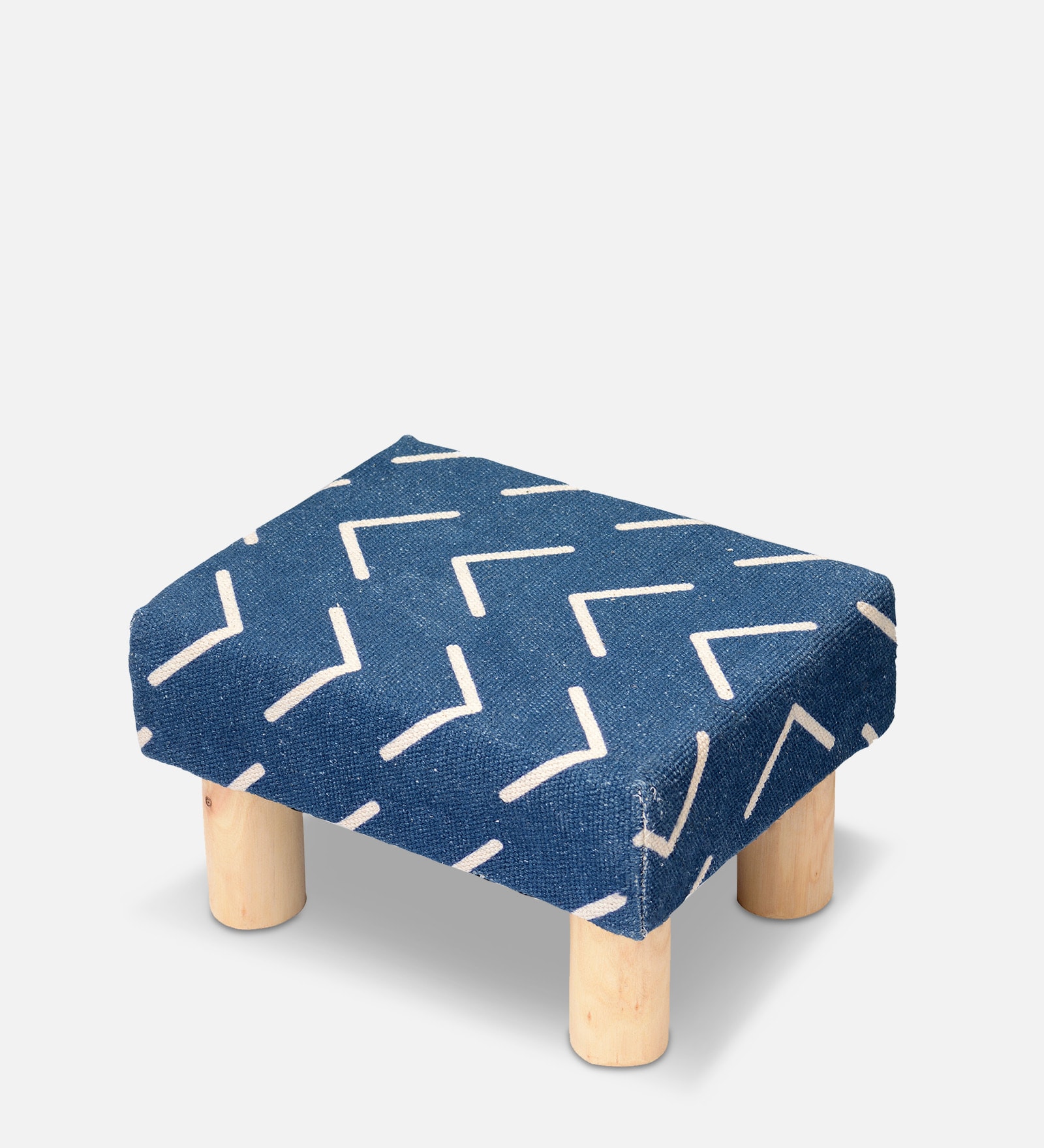 Buy Upholstered Foot Stool In Blue Colour at 37% OFF by Natural Furnish ...