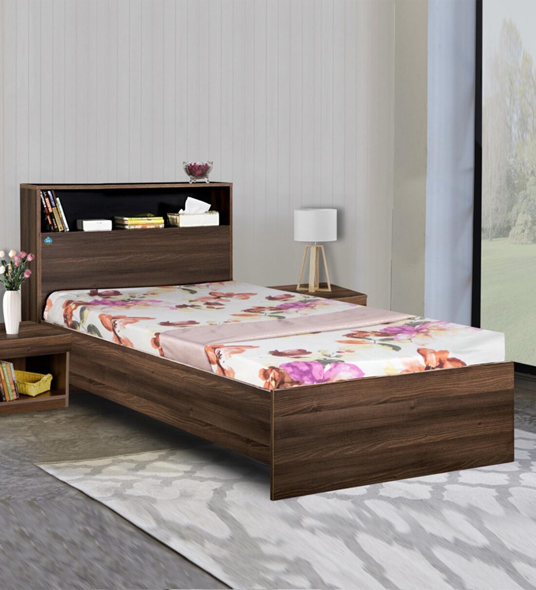 Buy Urban Single Bed in Acacia Dark & Black Finish by Delite kom Online ...