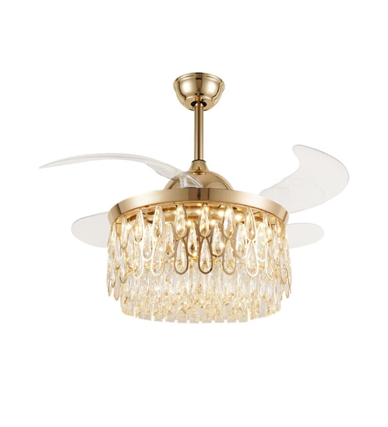 Buy Urbancart Epicasa 42 inch Crystal Chandelier Ceiling Fan (LED Light ...