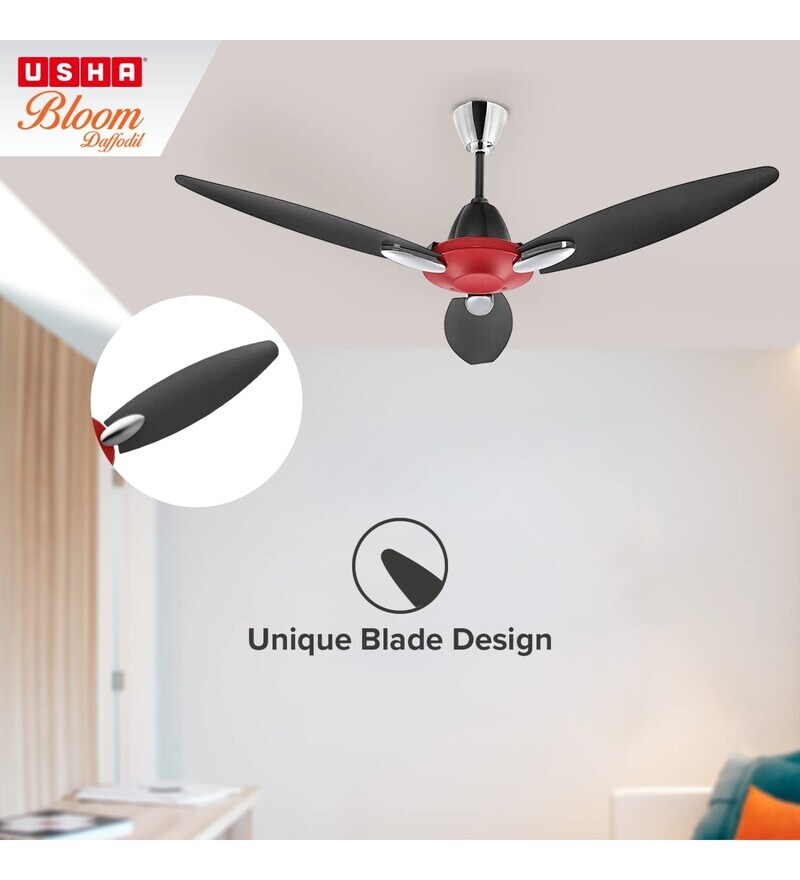 Buy Usha Bloom Daffodil Goodbye Dust Ceiling Fan 1250 Mm (Sparkle Red ...