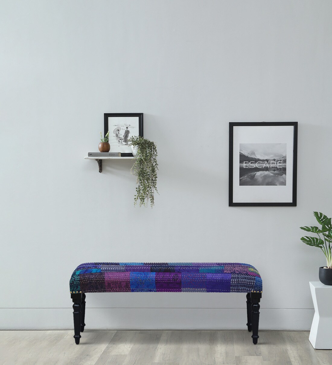 Buy Utsav Fabric Bench With Blue Kantha Patchwork at 25% OFF by ...