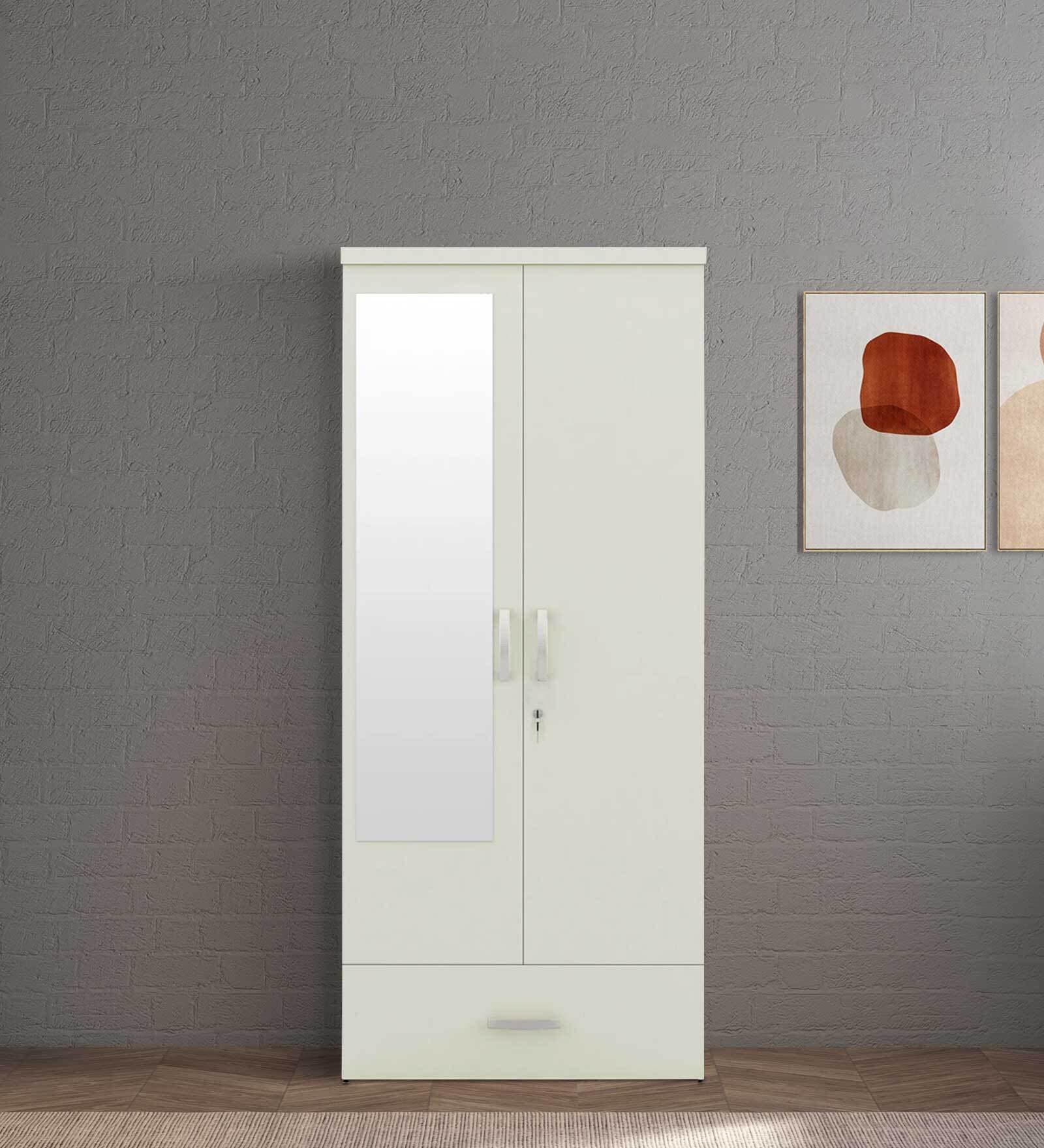 Buy Utsav 2 Door Wardrobe in White Finish with Mirror at 2% OFF by ...