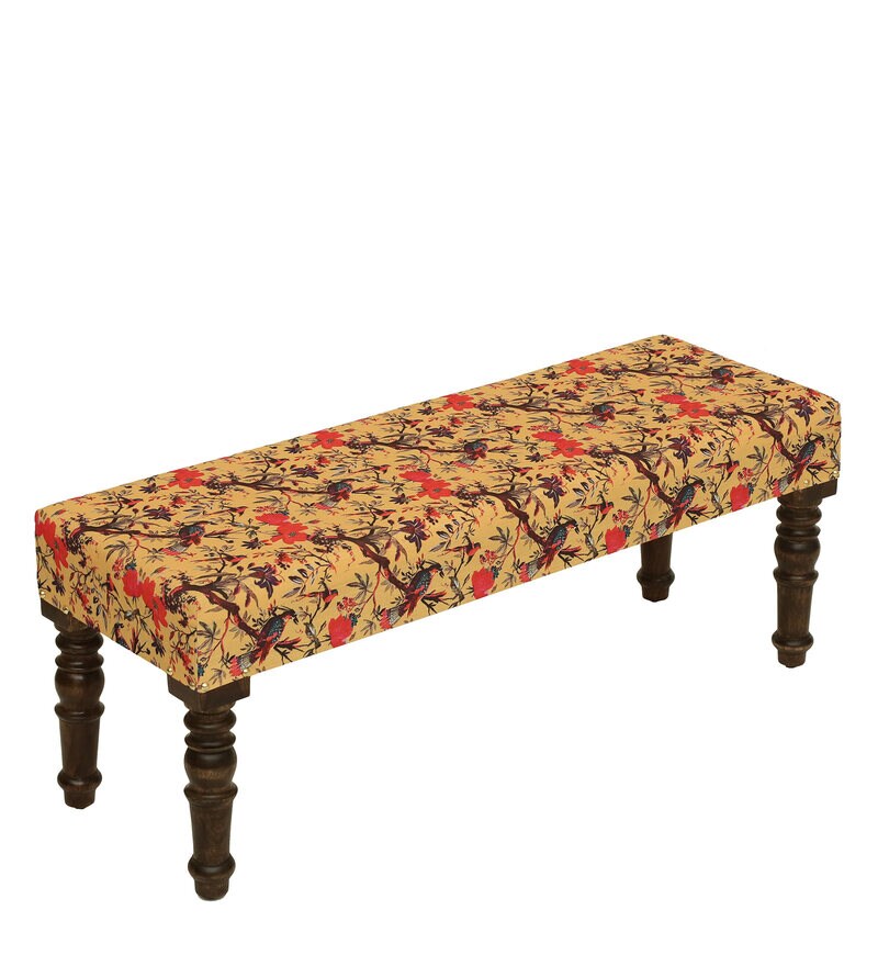 Buy Utthita Solid Wood Upholstered Bench In Warm Chestnut Finish By ...