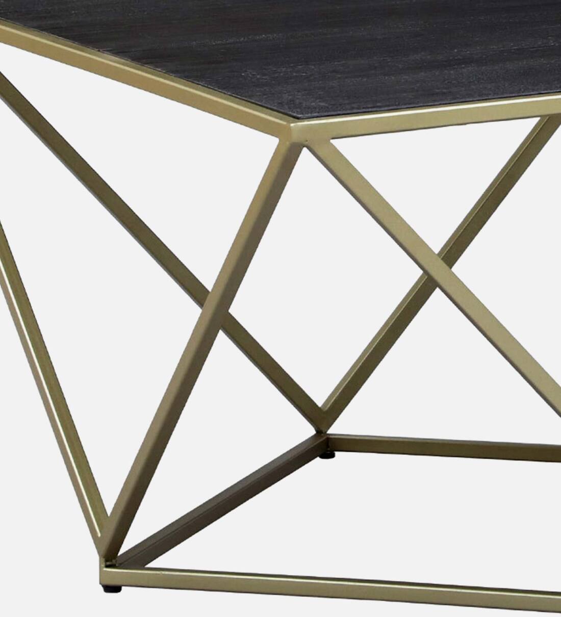 Buy Valerie Coffee Table In Golden Finish Online - Eclectic Coffee ...