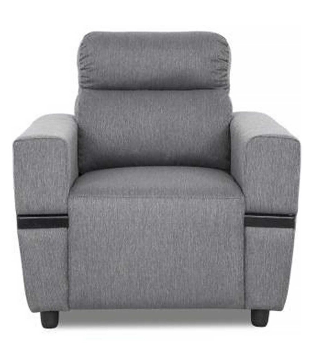 Buy Valery Fabric 1 Seater Sofa in Grey Colour by Muebles Casa Online ...
