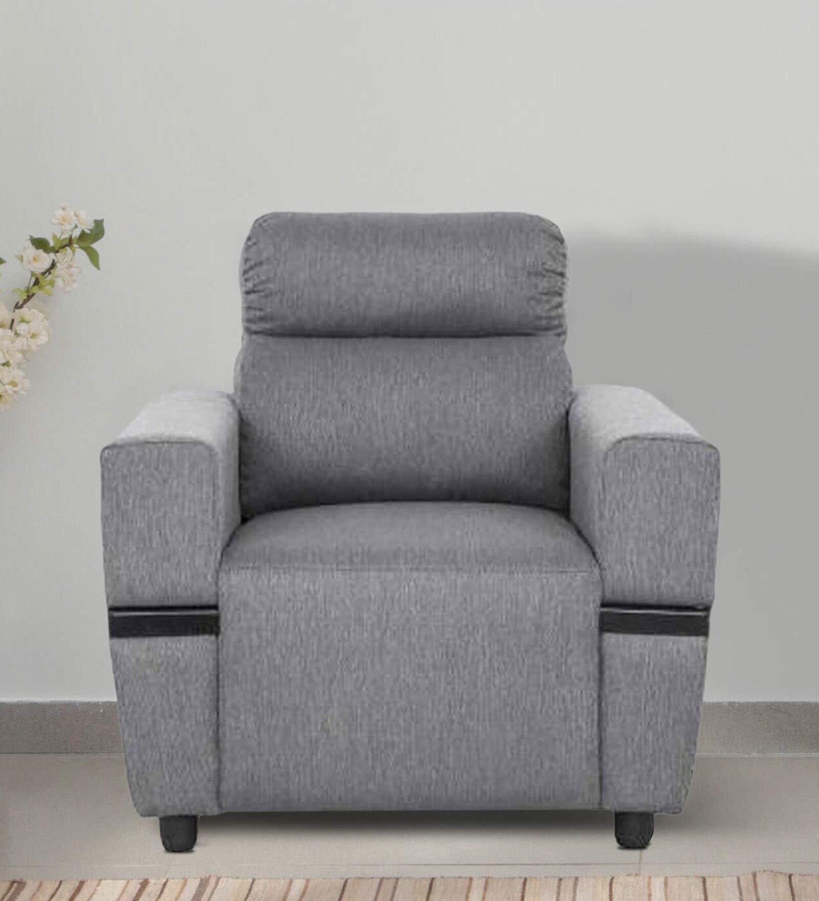 Buy Valery Fabric 1 Seater Sofa in Grey Colour at 8% OFF by Muebles ...