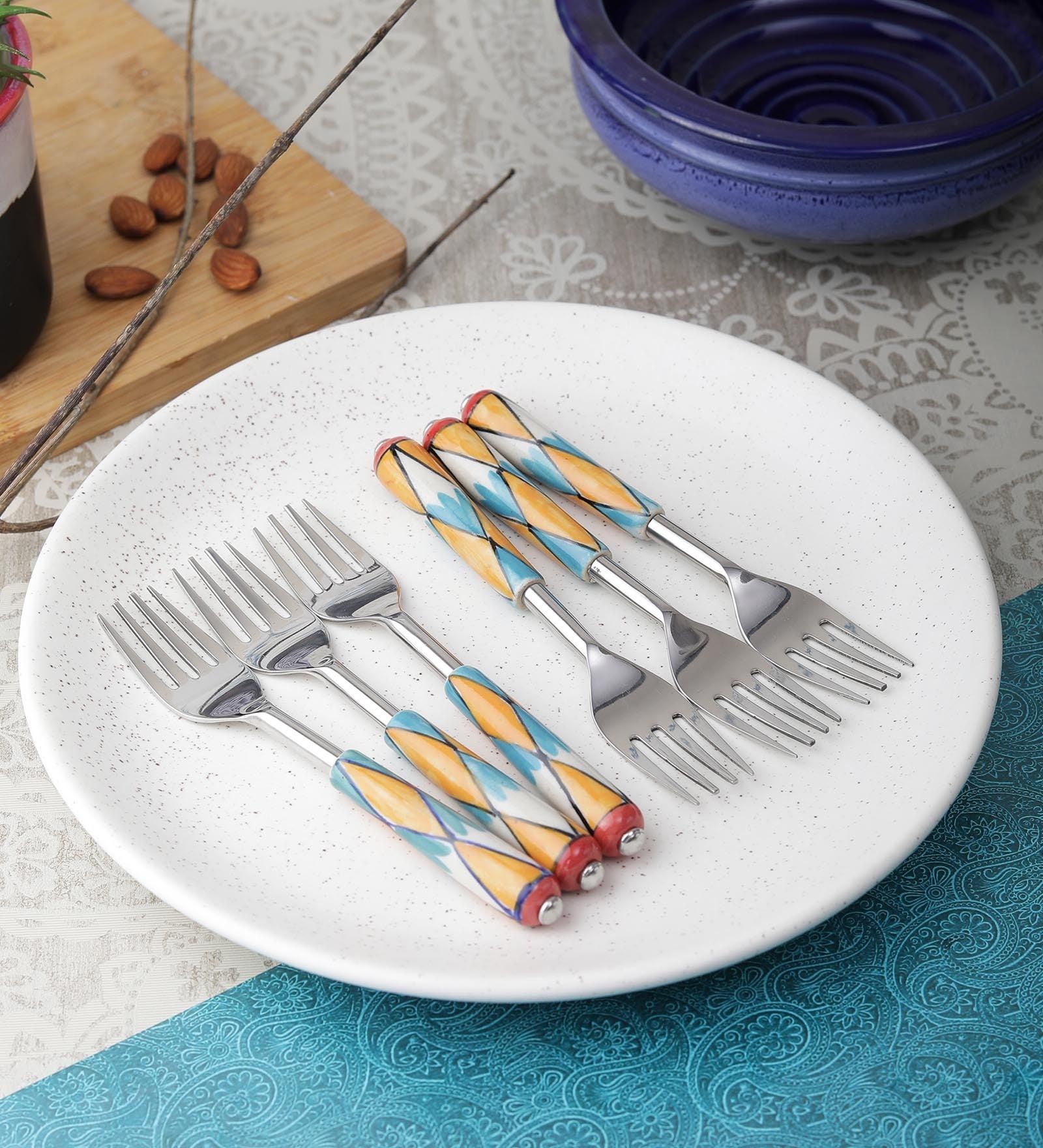 Buy Stainless Steel Forks Set of 6 by VarEesha Online - Forks - Forks ...
