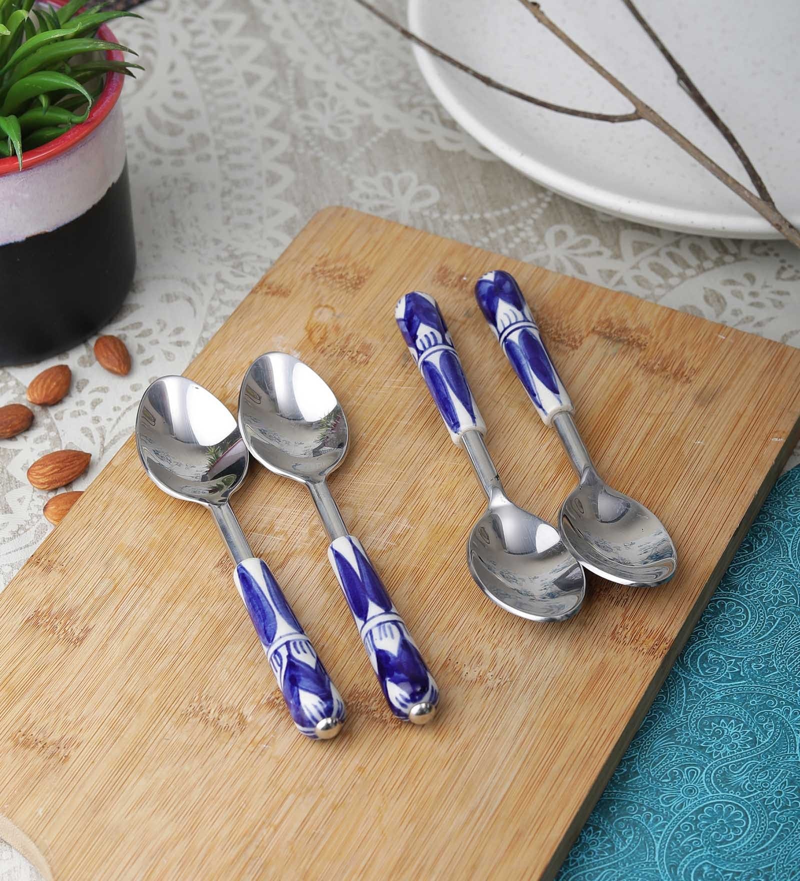 Buy Stainless Steel Moroccan Spoons Set of 4 by VarEesha at 20% OFF by ...