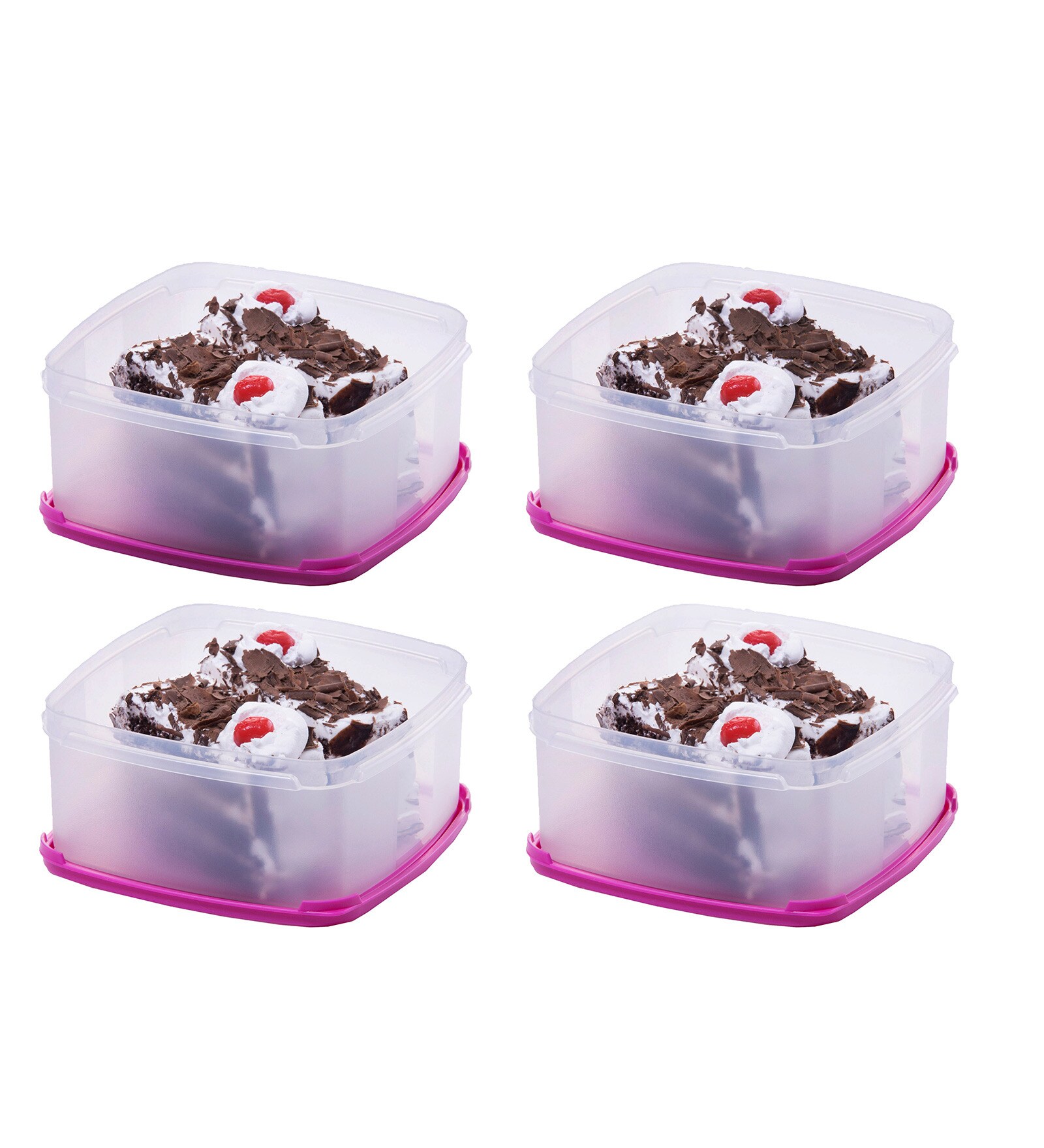 Buy Varmora Store Fresh Pink Polypropylene 1000 ML Square Storage ...