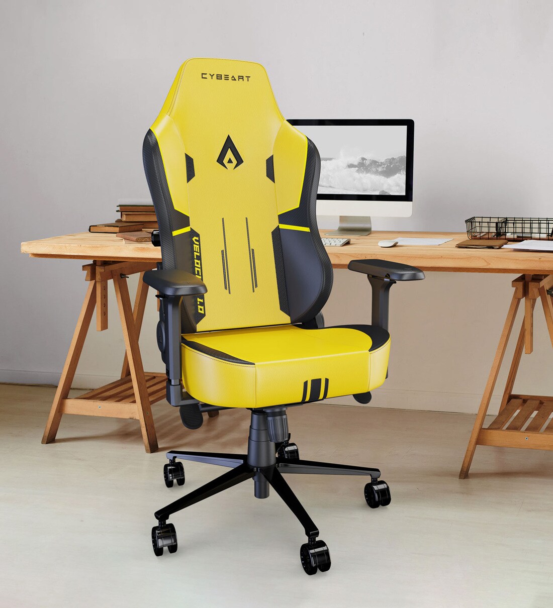 Buy Velocity Leather Gaming Chair in Yellow & Black Colour at 100% OFF ...