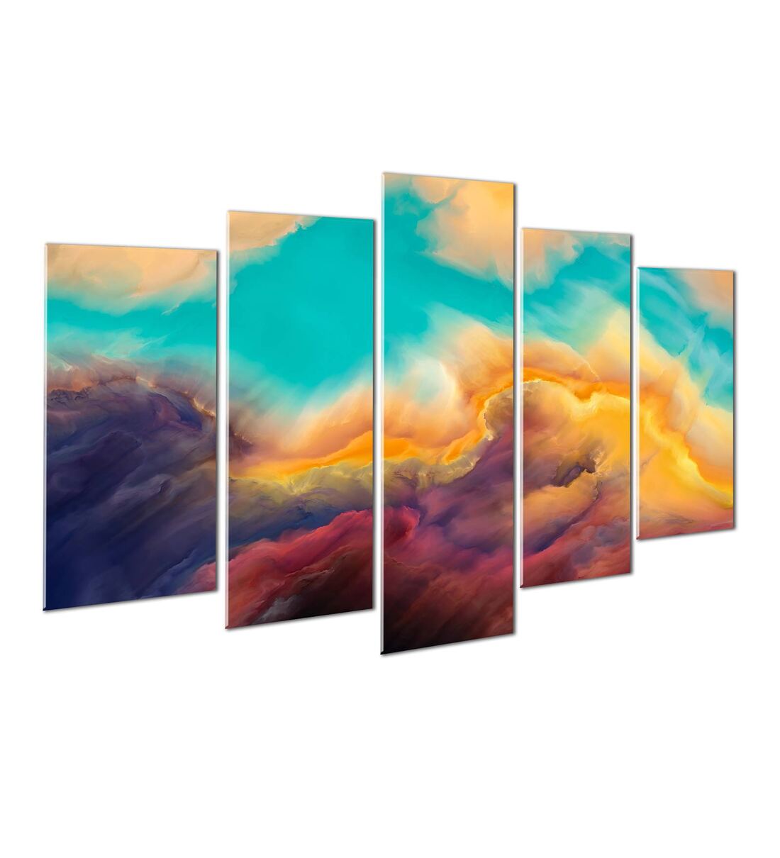 Buy Velvet Laminated \Admiring Abstarct Art\ Set of 5 Wall Art Panels ...