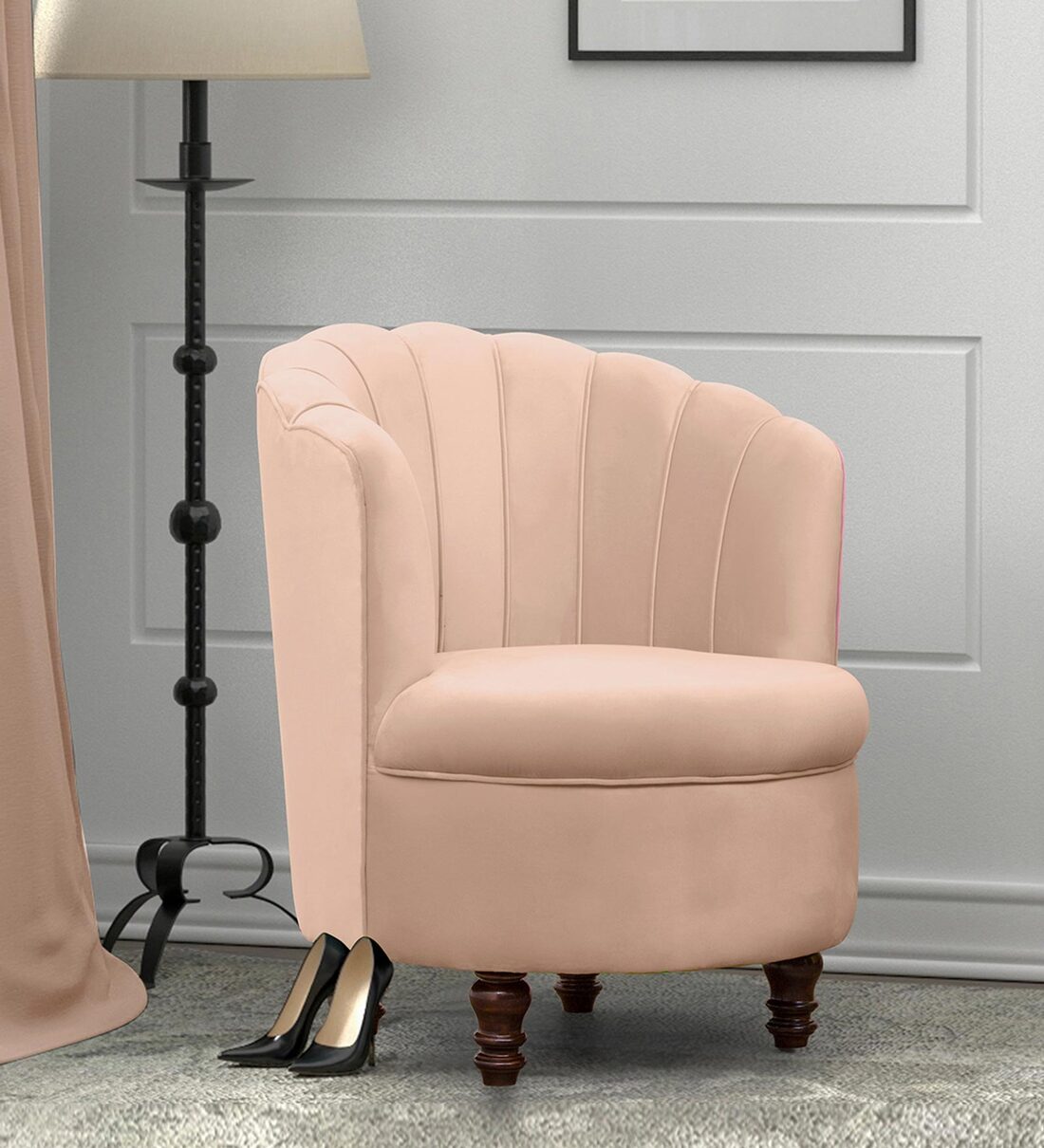 Buy Venus Acent Chair In Beige Colour By Shanu Furniture Online - Full ...